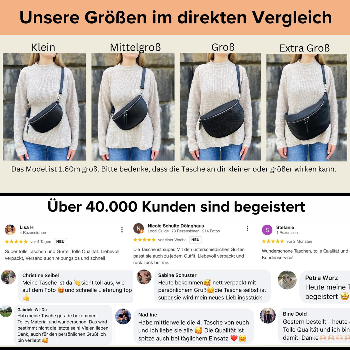 Bauchtasche Damen Schwarz - Klassiker aus Leder – MAONI