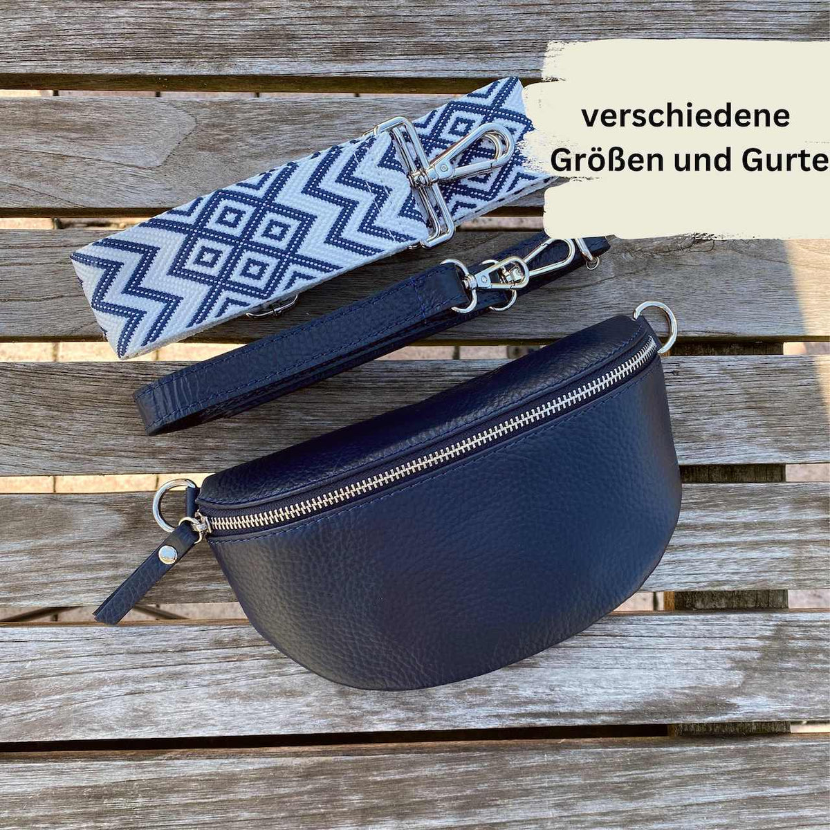 Bauchtasche Blau - mit breitem Taschengurt – MAONI